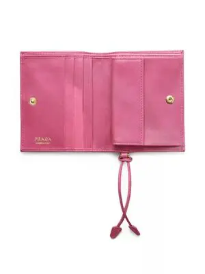 Prada Small Logo-plaque Leather Wallet - Pink