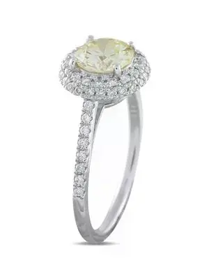 LB EXCLUSIVE Platinum Diamond Double Halo Ring - Silver
