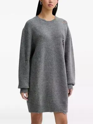 IRO PARIS Distressed Long-sleeve Dress - Grey