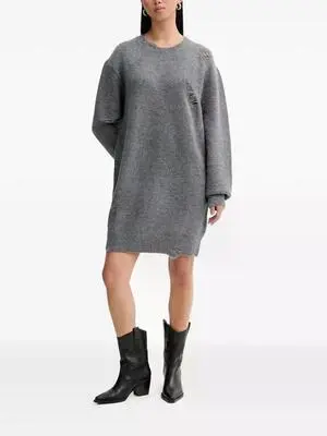 IRO PARIS Distressed Long-sleeve Dress