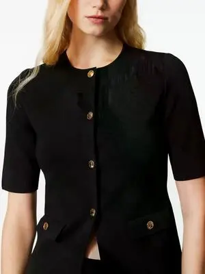 TWINSET Stretch Knit Jacket With Gold-tone Buttons