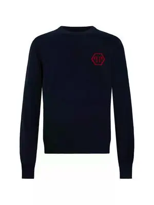 Philipp Plein Jacquard Hexagon Knitwear - Blue