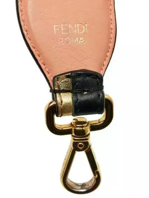 Fendi And Gold Stripe Pattern Leather Strap With Clip Fastening
