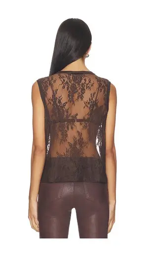 L'Agence Brax Lace Muscle Tank Top