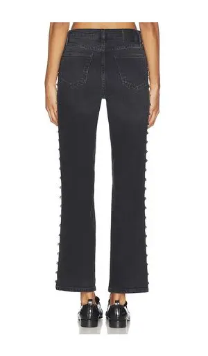 Simkhai Amelia High Rise Jean With Gold-tone Stud Detailing