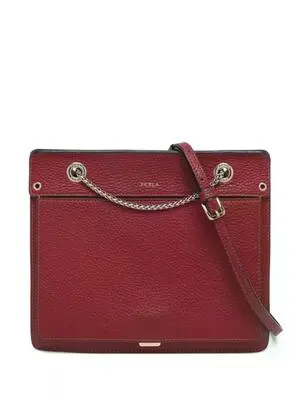 Furla Chain Leather Cross Body Bag - Red