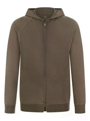Boggi Milano Full-zip Hooded Jumper - Neutrals