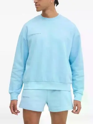 PANGAIA Long-sleeve Crew Neck T-shirt With Logo Detail - Blue