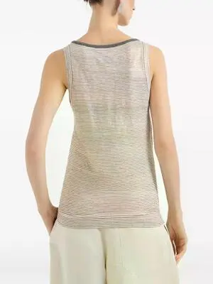 Brunello Cucinelli Striped Linen Tank Top