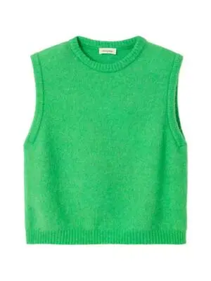 American Vintage Sleeveless Crew-neck Knit Top - Green