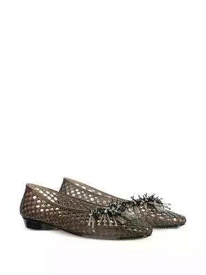 HEAVENLY JELLY Bead-embellished Mesh Ballerina Flats