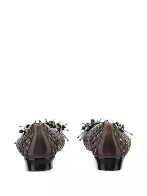 HEAVENLY JELLY Bead-embellished Mesh Ballerina Flats