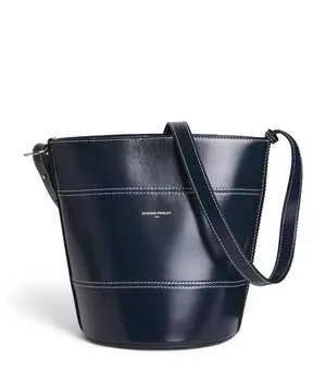 Claudie Pierlot Calfskin Bucket Bag - Blue