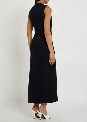 LIBEROWE Avery Shimmer Tweed Midi Dress - Navy