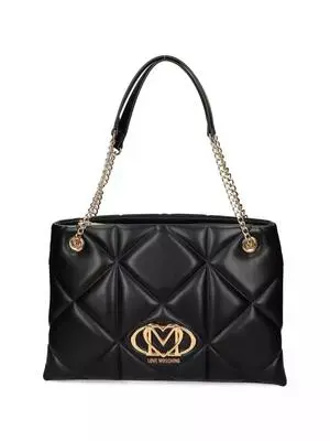 Moschino Quilted Logo Tote Bag - Black