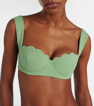 Marysia North Scalloped Bikini Top - Green