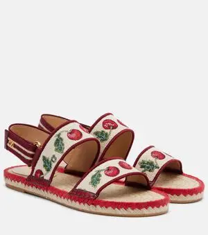 Valentino Garavani Espadrille Sandals With Cherry Motif