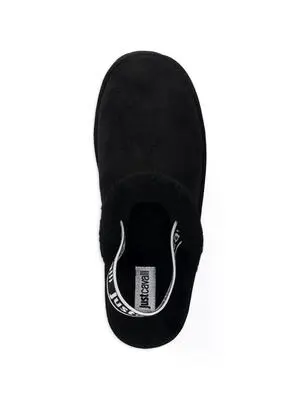 Just Cavalli Round-toe Logo Detail Mules