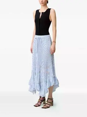 Claudie Pierlot Polka Dot Lace Midi Skirt - Blue