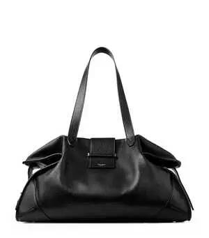 JIMMY CHOO Medium Leather Bar Holdall Bag - Black
