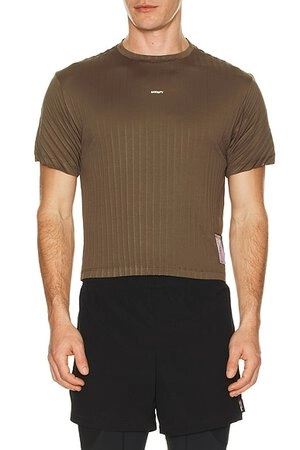 Satisfy Auralite Pleated Tee Shirt Olive