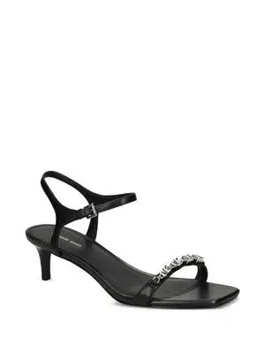 Michael Kors Dina Leather Sandals With Ankle Strap