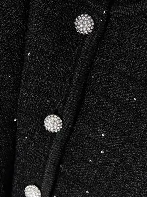 Alessandra Rich Cropped Embellished Knitted Cardigan
