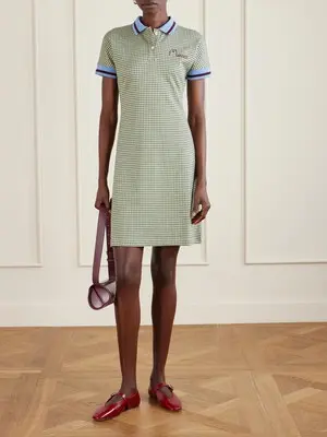 Marni Embroidered Checked Knitted Mini Dress - Multi