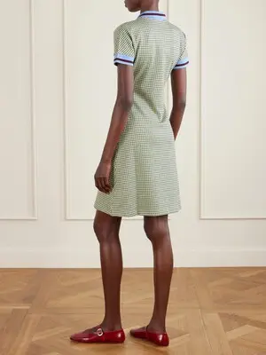 Marni Embroidered Checked Knitted Mini Dress - Multi