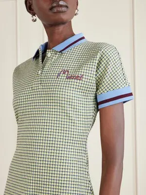 Marni Embroidered Checked Knitted Mini Dress - Multi
