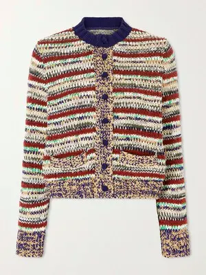Sacai Striped Cotton-blend Cardigan - Multi