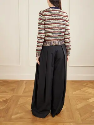 Sacai Striped Cotton-blend Cardigan