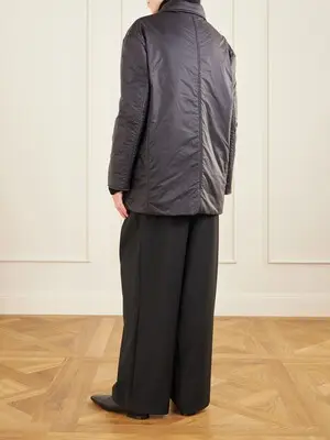 Another Tomorrow Balmacaan Padded Recycled Shell Coat
