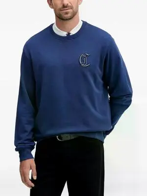 Just Cavalli Logo-patch Crew-neck Sweatshirt - Blue