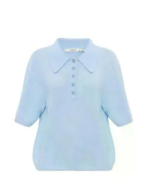 GESTUZ Collared Polo Top - Blue