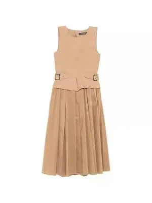 Karl Lagerfeld Belted Midi Dress - Neutrals