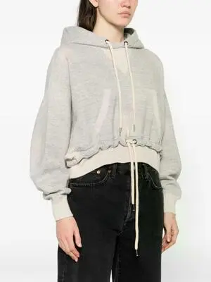 R13 Cinched-hem Hoodie With Contrast Panels