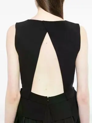 Karl Lagerfeld Sleeveless Crewneck Midi Dress With Belt Detail - Black