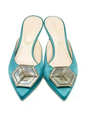 NICHOLAS KIRKWOOD Hexagon Detail Pointed Toe Mules - Blue