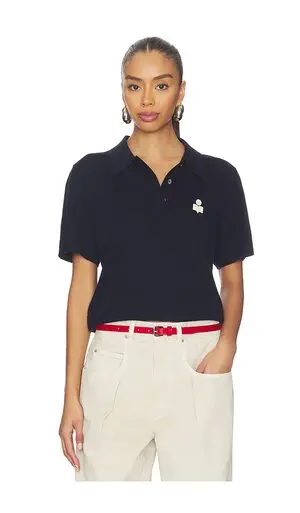 Isabel Marant Étoile Althea Knit Polo Top - Navy