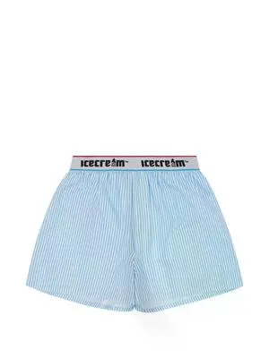 ICECREAM Logo-waistband Shorts - Blue