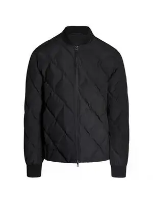 ALPHA TAURI Quilted Bomber Jacket - Black