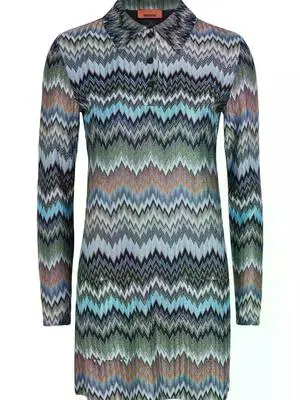 Missoni Zig-zag Polo-collar Mini Dress