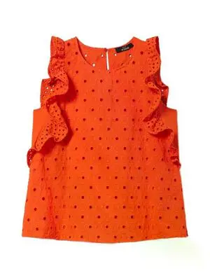 TWINSET Broderie Anglaise Ruffle Top