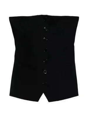Patrizia Pepe Button Top - Black