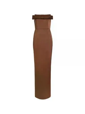 The Arrivals Sisu Bow Bandeau Maxi Dress - Brown