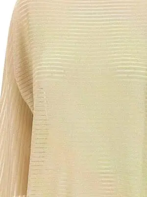 Liu Jo Striped Metallic Accented Ruffled Hem Top