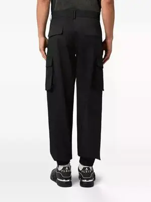 Philipp Plein Cargo Pants With Silver-tone Detailing - Black