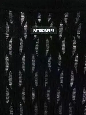 Patrizia Pepe V-neck Jacquard Knit Long Sleeve Top