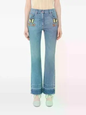Valentino Garavani Embroidered Butterfly Jeans